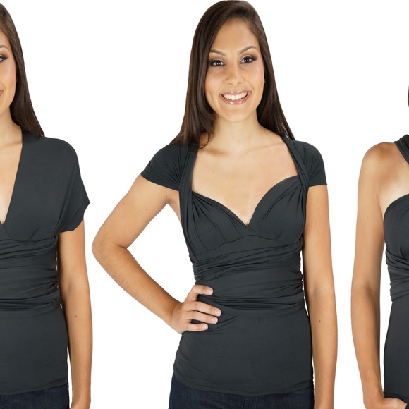 ENWRAPTURE VINTAGE | Tops | New Grey Transformer Convertible Top 2 Ways ...